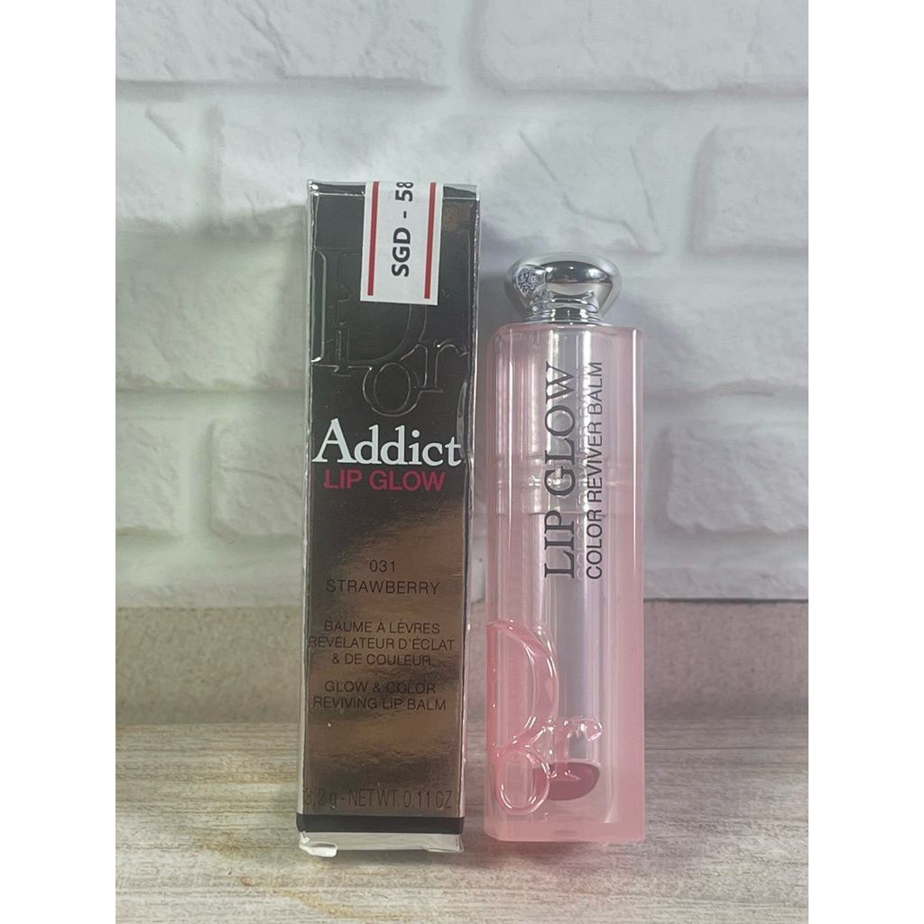Jual Dior Addict Lip Glow Balm 031 Strawberry | Shopee Indonesia