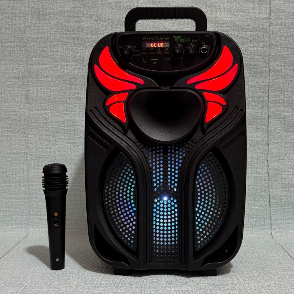 Jual Speaker Wireless Bluetooth Portabel 8'5 Inch TONIES888 Bonus Mic Karaoke Remote Suara Super ...