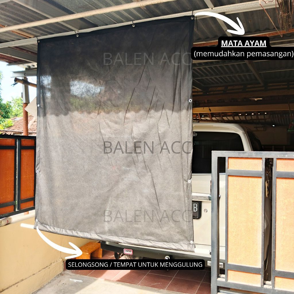 Jual Tirai Krey Outdoor Bisa Digulung Anti Air Panas Hujan Fungsi ...