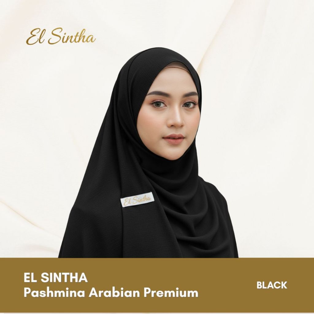 Jual EL SINTHA - Hijab Pashmina Arabian warna Black | Shopee Indonesia