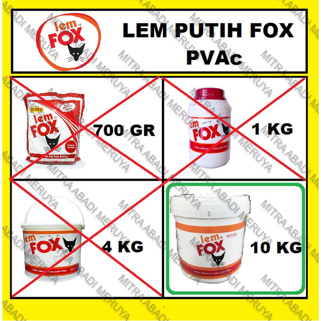 Jual Lem Putih Lem Kayu Lem PVAc Lem FOX 10kg | Shopee Indonesia