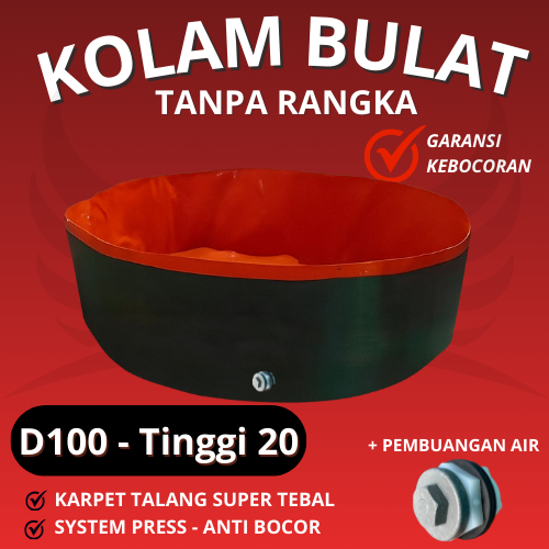 Jual kolam bulat talang Tanpa Rangka D100 T20 cm cocok untuk budidaya ...