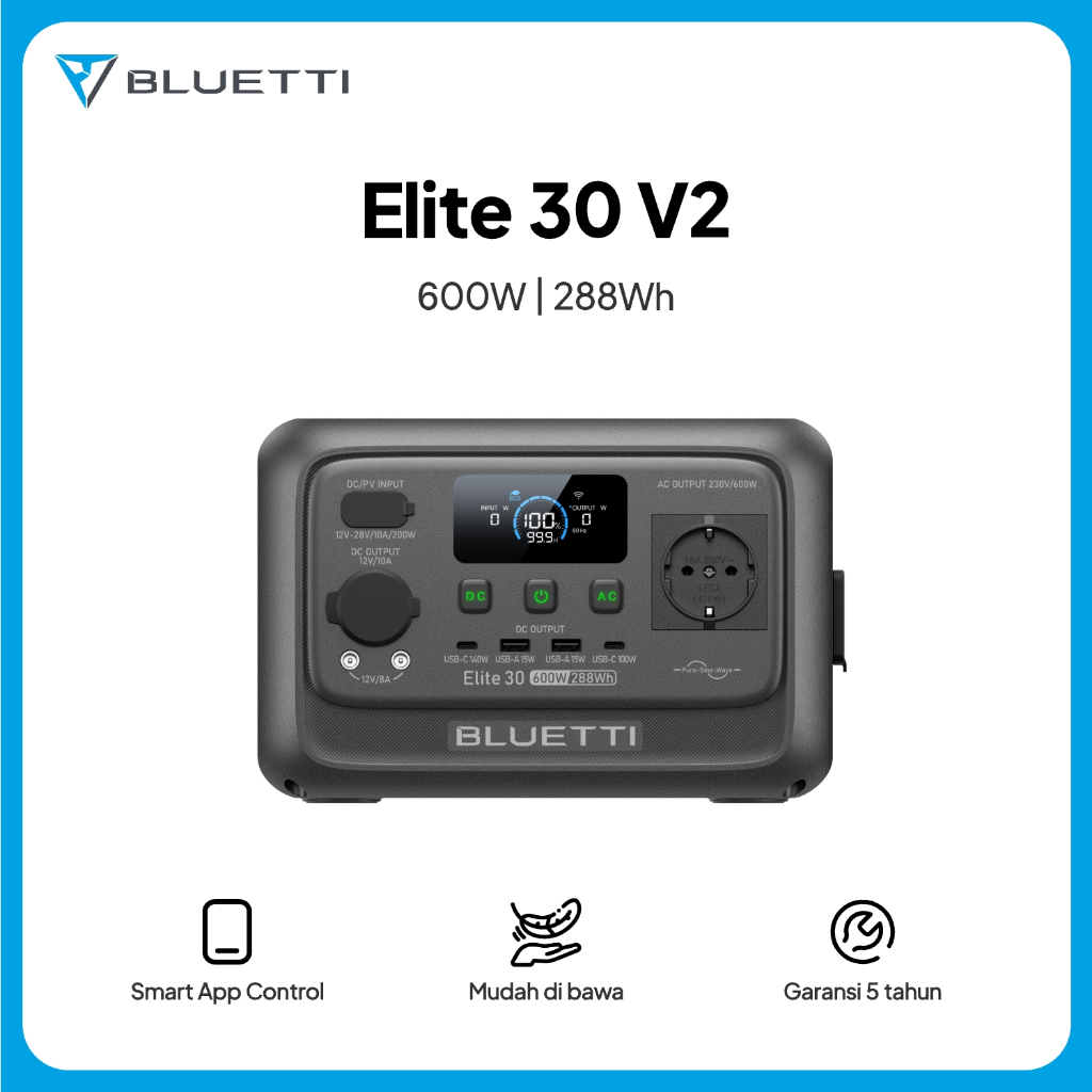 Jual BLUETTI Elite 30 V2 Portable Power Station | Output 600W ...