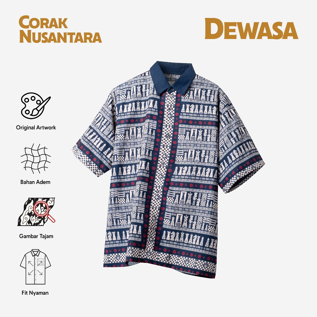 Jual Telusur Kultur Batik Print - Corak Nusantara - Catur Biru | Shopee ...