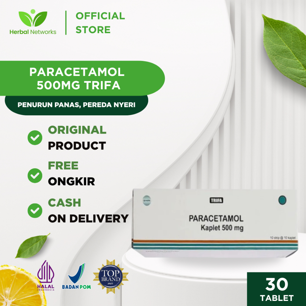 Jual Paracetamol 500 mg Trifa Obat Pereda Nyeri dan Penurun Panas (30 ...