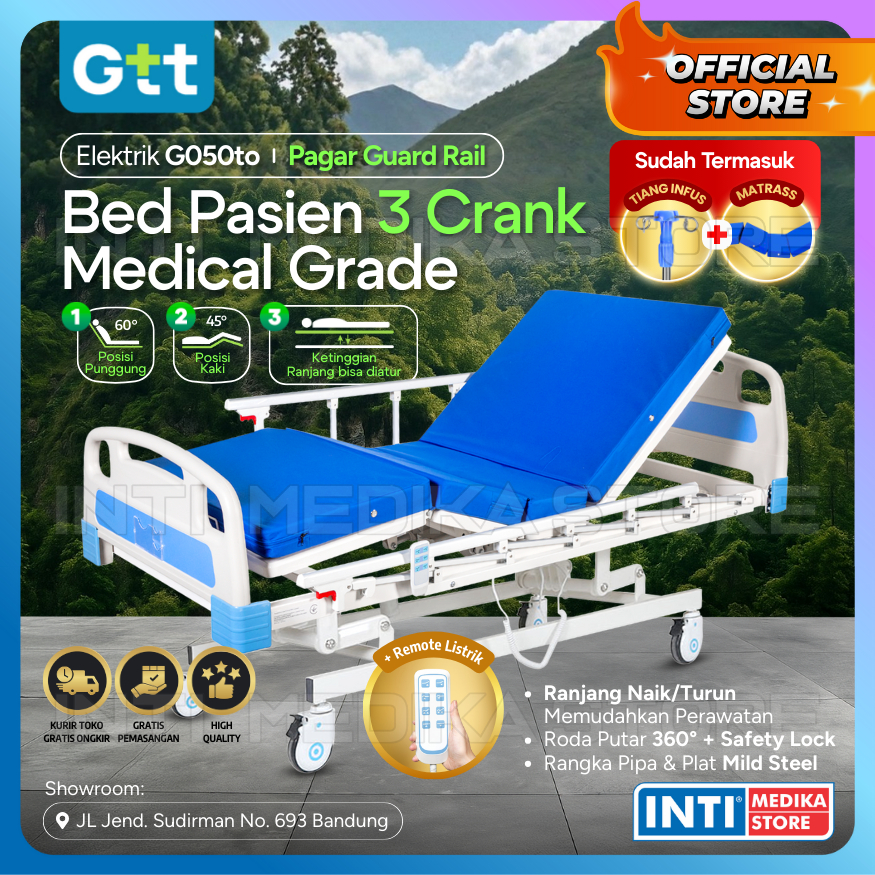 Jual GTT - Bed Pasien ELEKTRIK 3 Crank | Ranjang Tempat Tidur Rumah ...