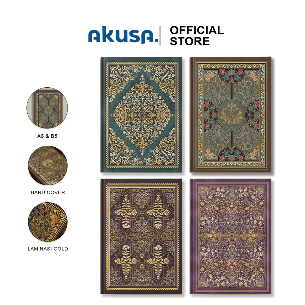 Jual AKUSA Hard Cover Book A6/B5 168 Lembar Note Book Buku Catatan ...