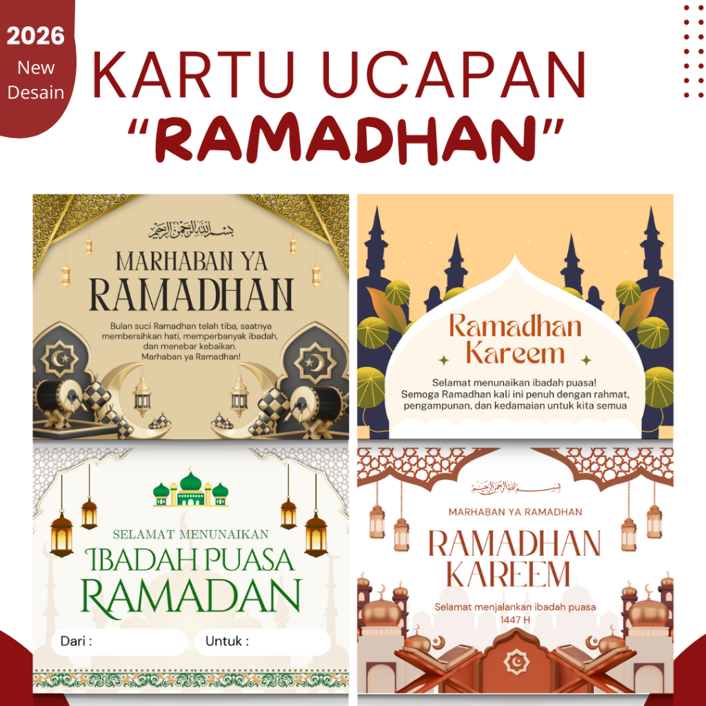 Jual KARTU UCAPAN RAMADHAN EID MUBARAK IBADAH PUASA 1447 H BC GREETING ...