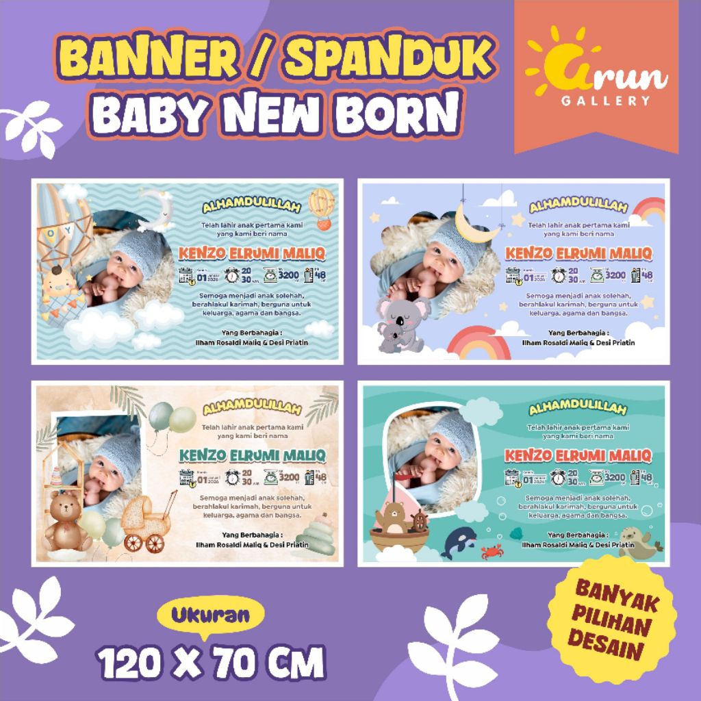 Jual BANNER BAYI / NEW BORN / SPANDUK NAMA ANAK / BABY NEW BORN ...