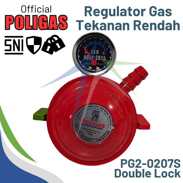 Jual Regulator Gas LPG Tekanan Rendah POLIGAS Double Lock dengan Karet ...
