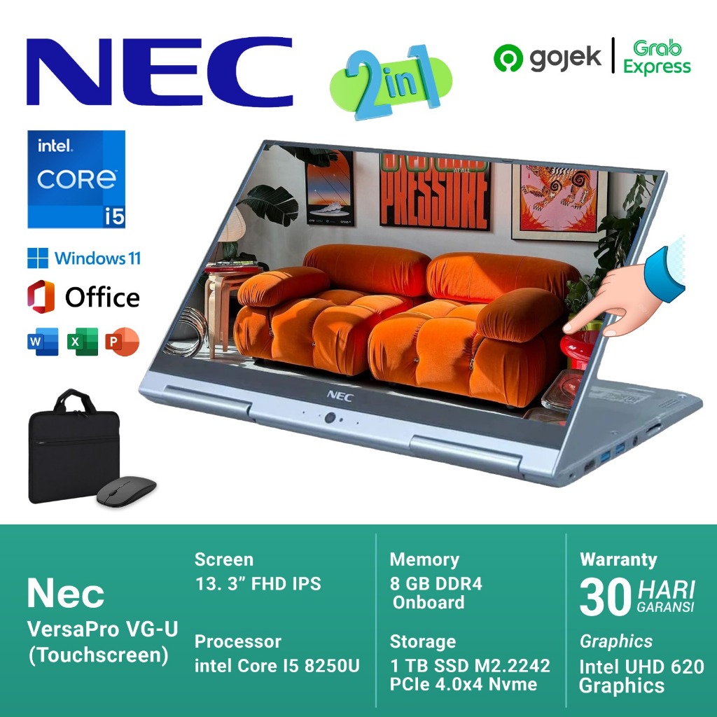 Jual Nec Versapro VG-U Flip 360 Touchscreen Core I5 Gen 8 RAM 8GB SSD ...