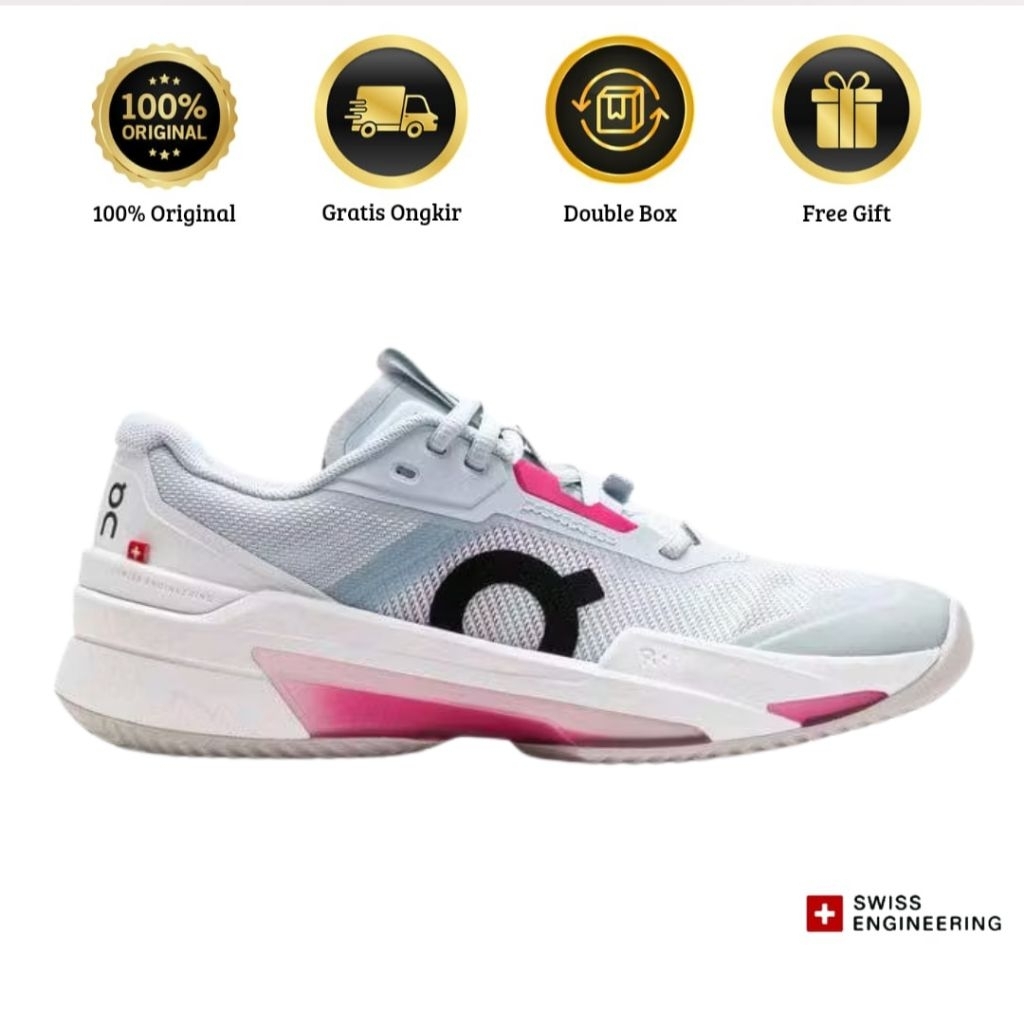Jual Sepatu On Cloud The Roger Pro Fire Tennis/Padel Arctik Pink (100% ...