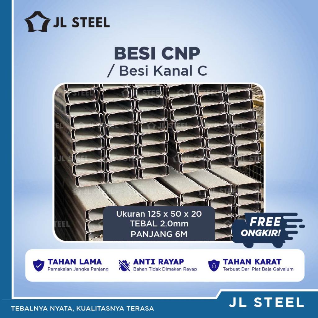 Jual JLSTEEL Besi CNP Rangka Atap/Tiang Penyangga/DLL 150x50x20 Baja ...