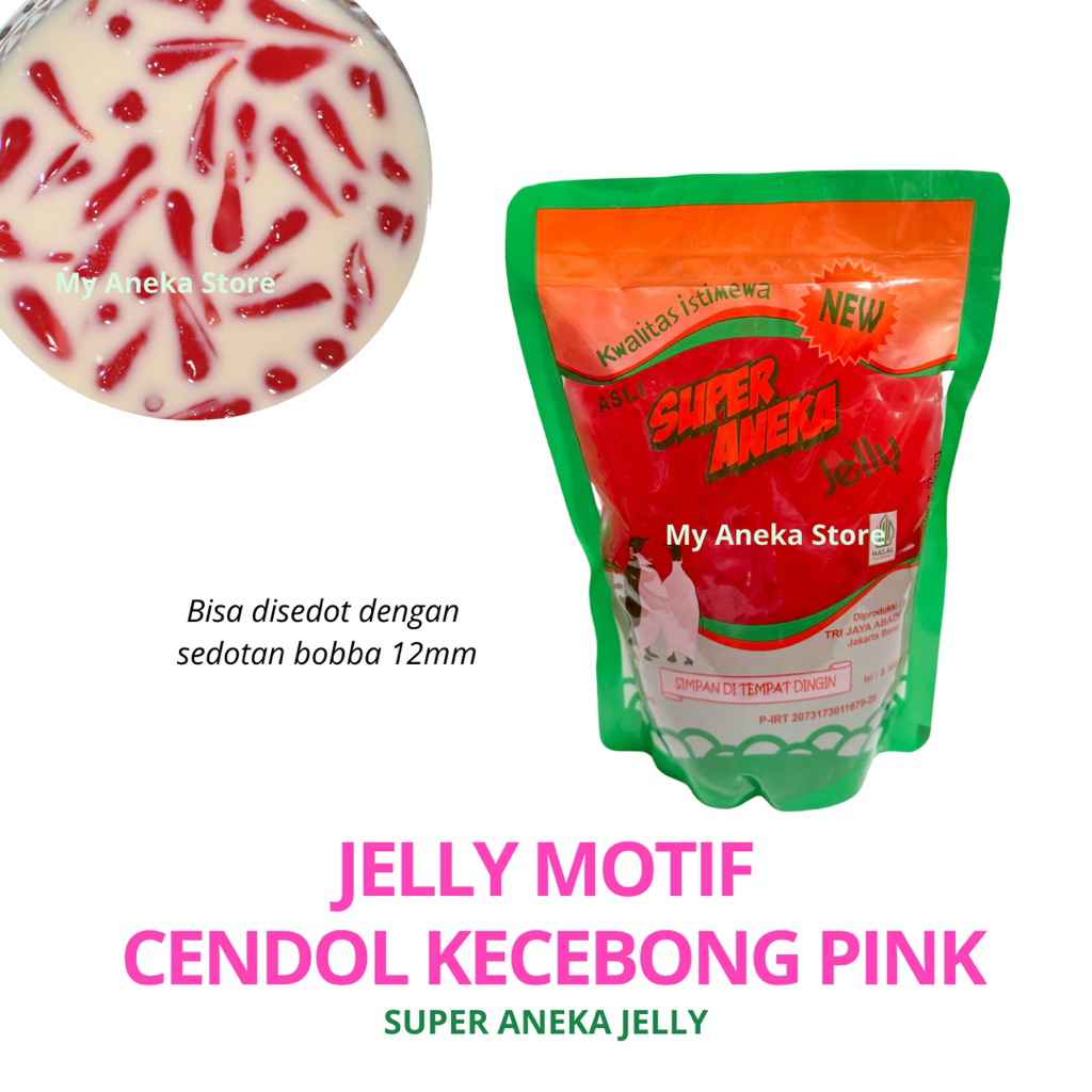 Jual PINK Jelly motif CENDOL KECEBONG PINK / cendol/ cendol kecebong ...