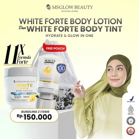 Jual MS GLOW - WHITE FORTE BODY LOTION FREE BODY TINT | Shopee Indonesia