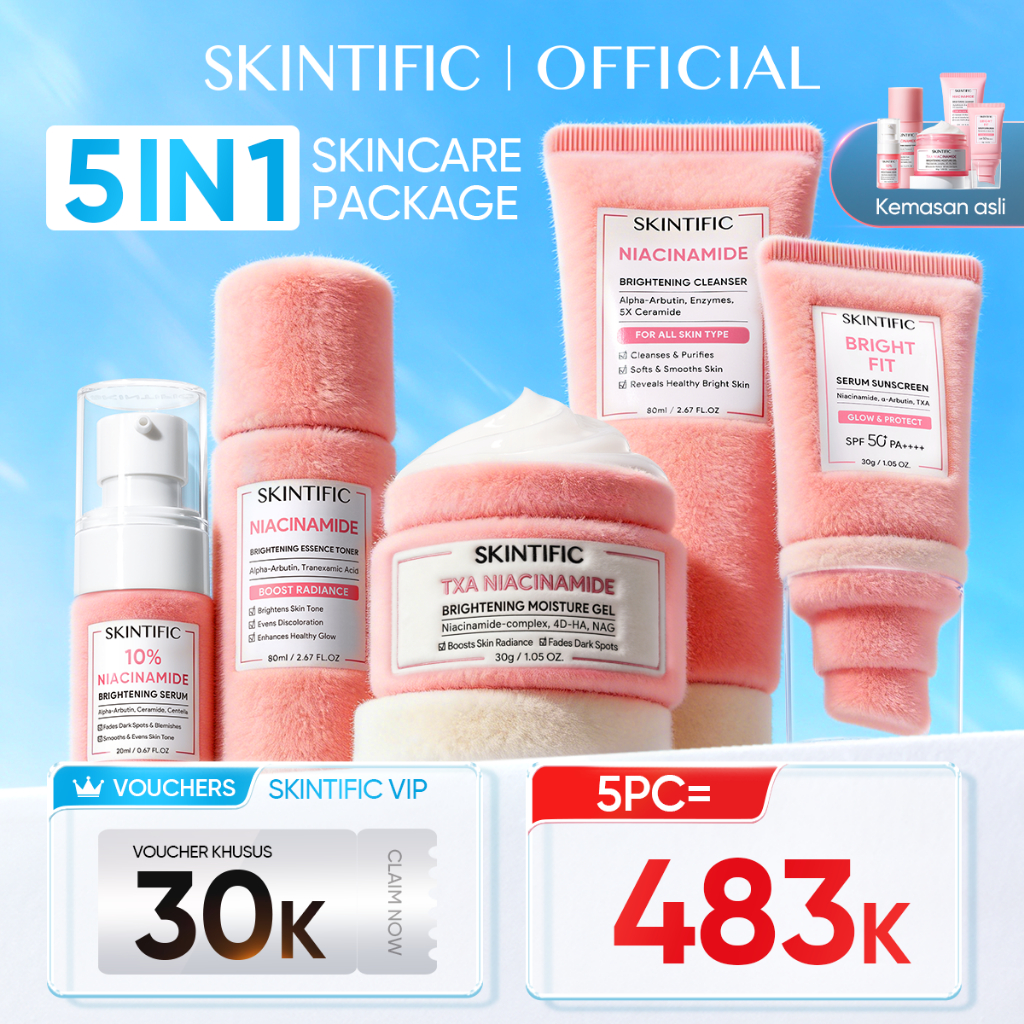 Jual [SKINTIFIC AUTHORIZED] 5pcs Paket-Skincare Set | Serum Moisturizer ...