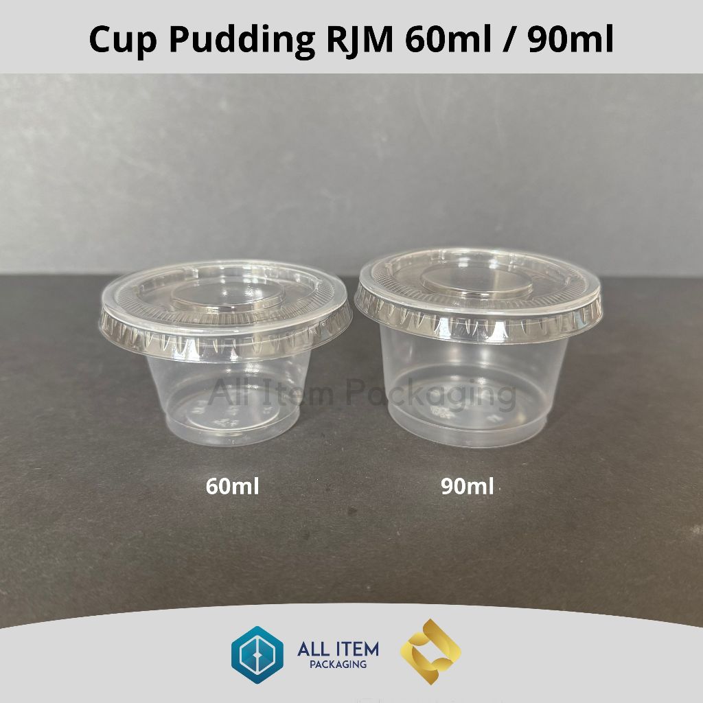 Jual Cup Pudding 60ml 90ml RJM @50 Pcs / Gelas Plastik Kecil Bening Ice ...
