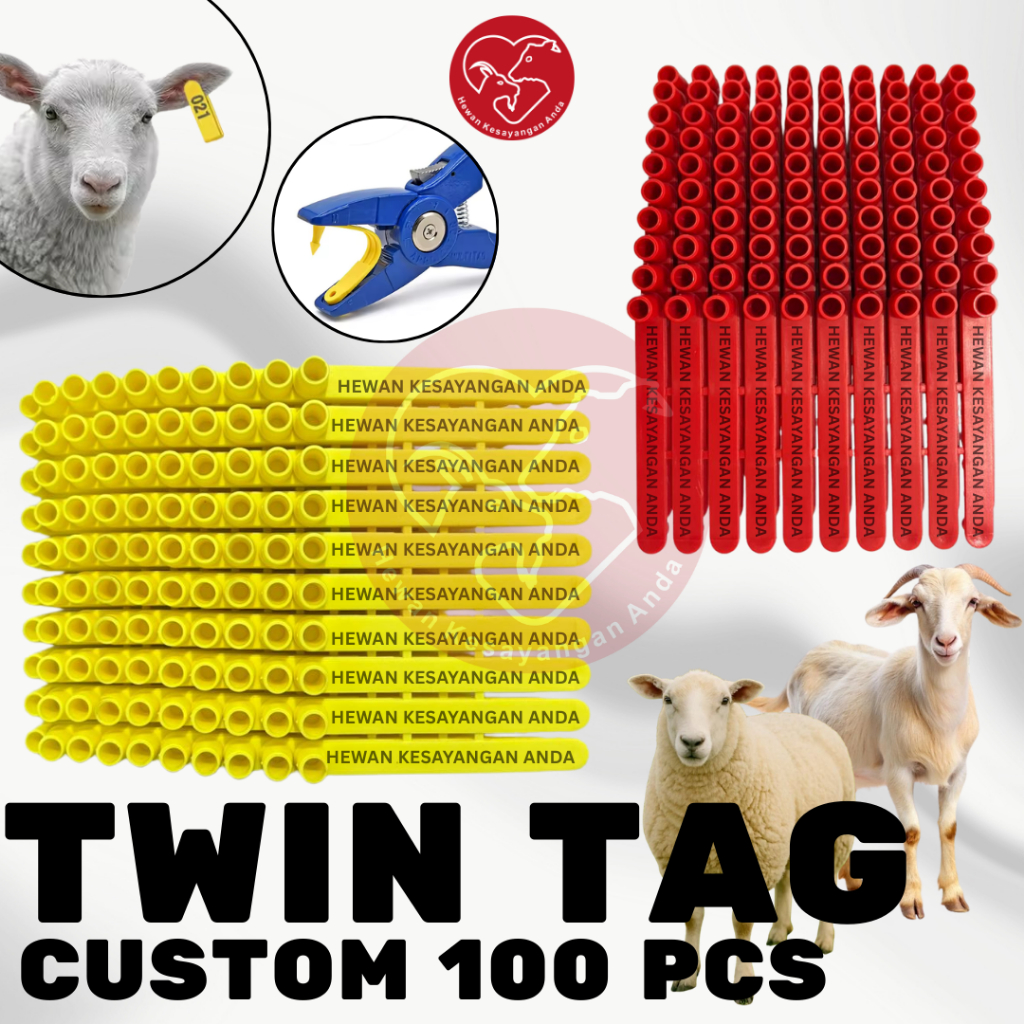 Jual Twintag Custom Nomor Logo dan Nama Farm Twin Tag Eartag Strip ...