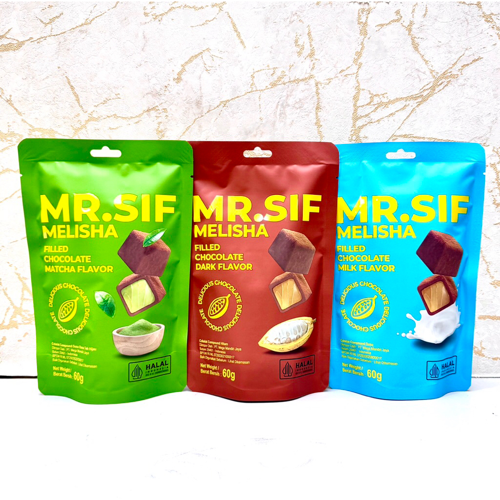 Jual Mr SIF Melisha Filled Chocolate Milk Dark Matcha Flavor 60gr ...
