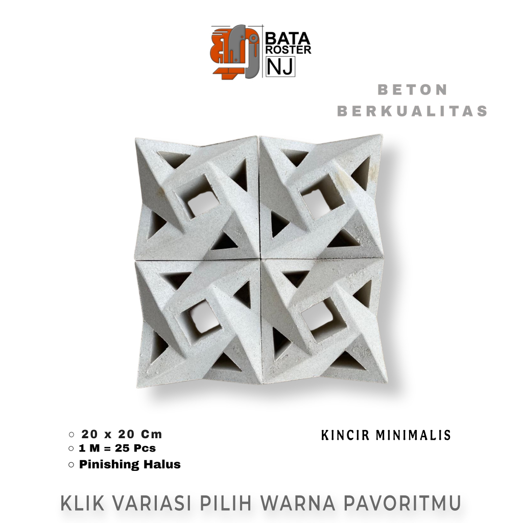 Jual BATA ROSTER NJ - Roster Beton Minimalis - Model Kincir, Ukuran 20 ...