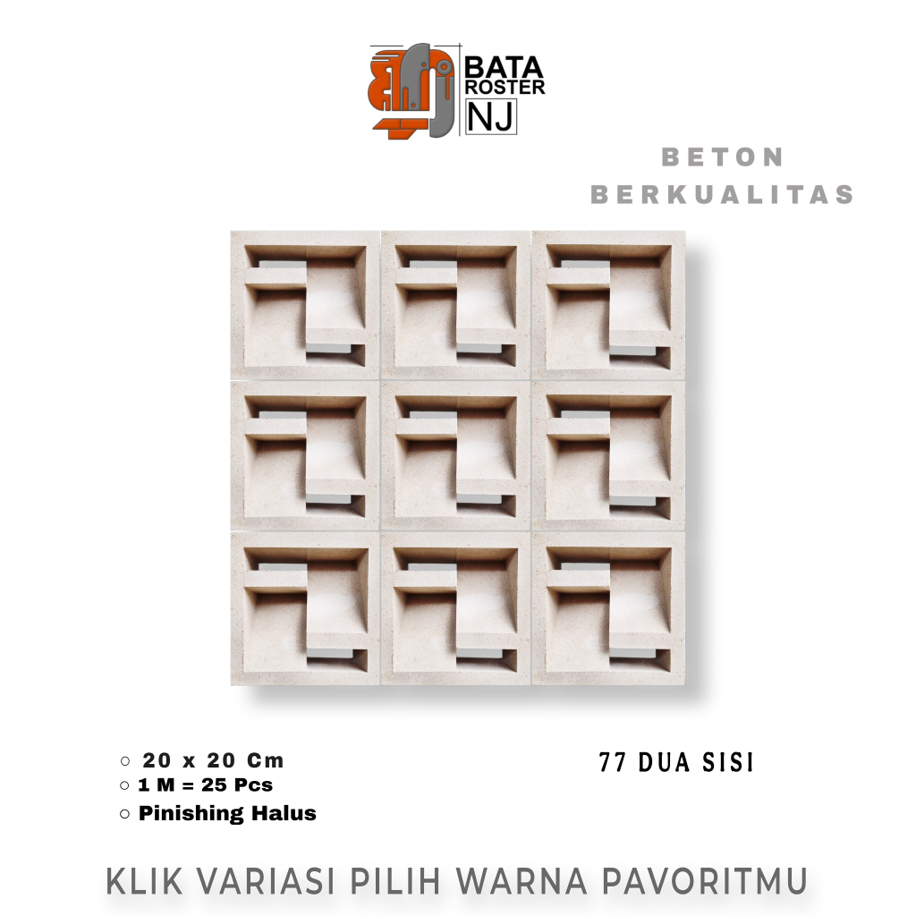 Jual BATA ROSTER NJ - Roster Beton Minimalis - Model Dua Sisi, 20 x 20 ...