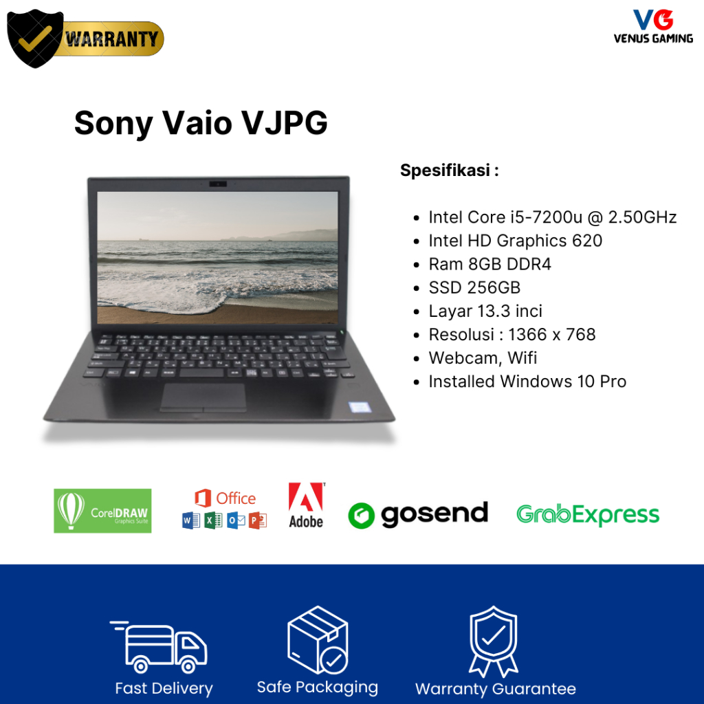 Jual Laptop Slim Banget Sony VAIO VJPG11C12N Core i5 Gen 7 Layar 13 ...