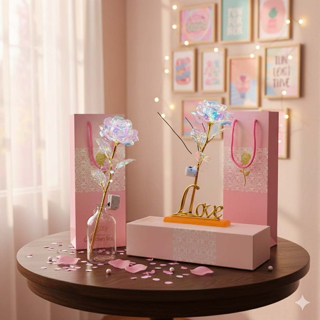 Jual Gift box mawar with holder - vas mini - bunga mawar anti layu ...