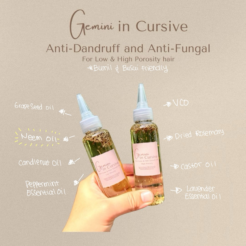 Jual Gemini in Cursive | Anti-Dandruff & Anti-Fungal Hair Oil | Shopee ...