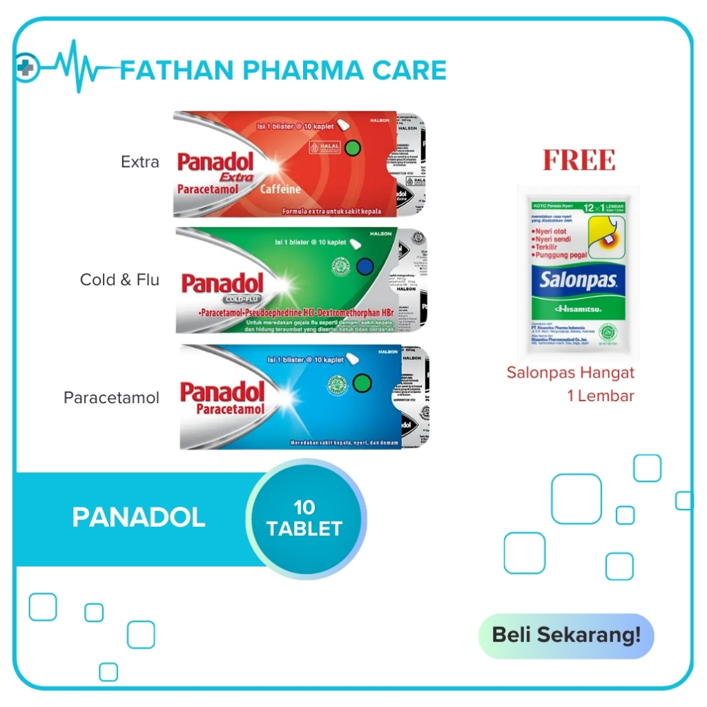 Jual Panadol Extra Cold & Flu Paracetamol 10 Tablet Meredakan Flu Demam ...