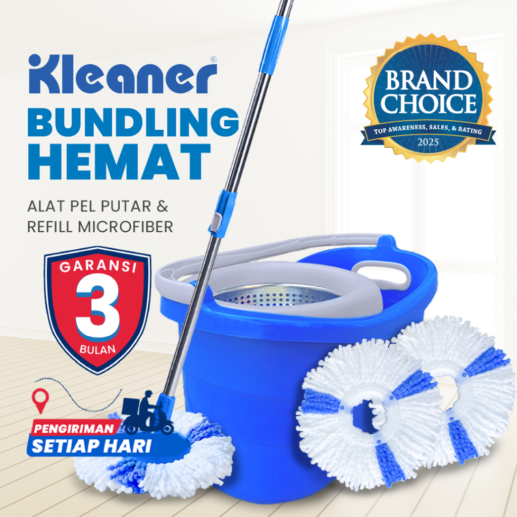 Jual Kleaner Bundling Alat Pel Putar Tornado Mop Giga Spin Mop ...