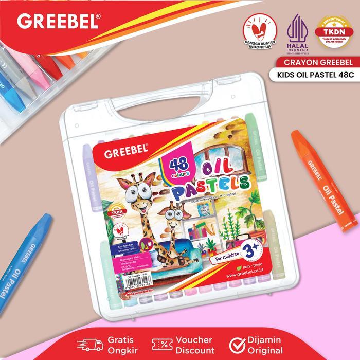 Jual ( StaLand ) CRAYON / Krayon Minyak / Oil Pastel GREEBEL GREBEL 48 ...