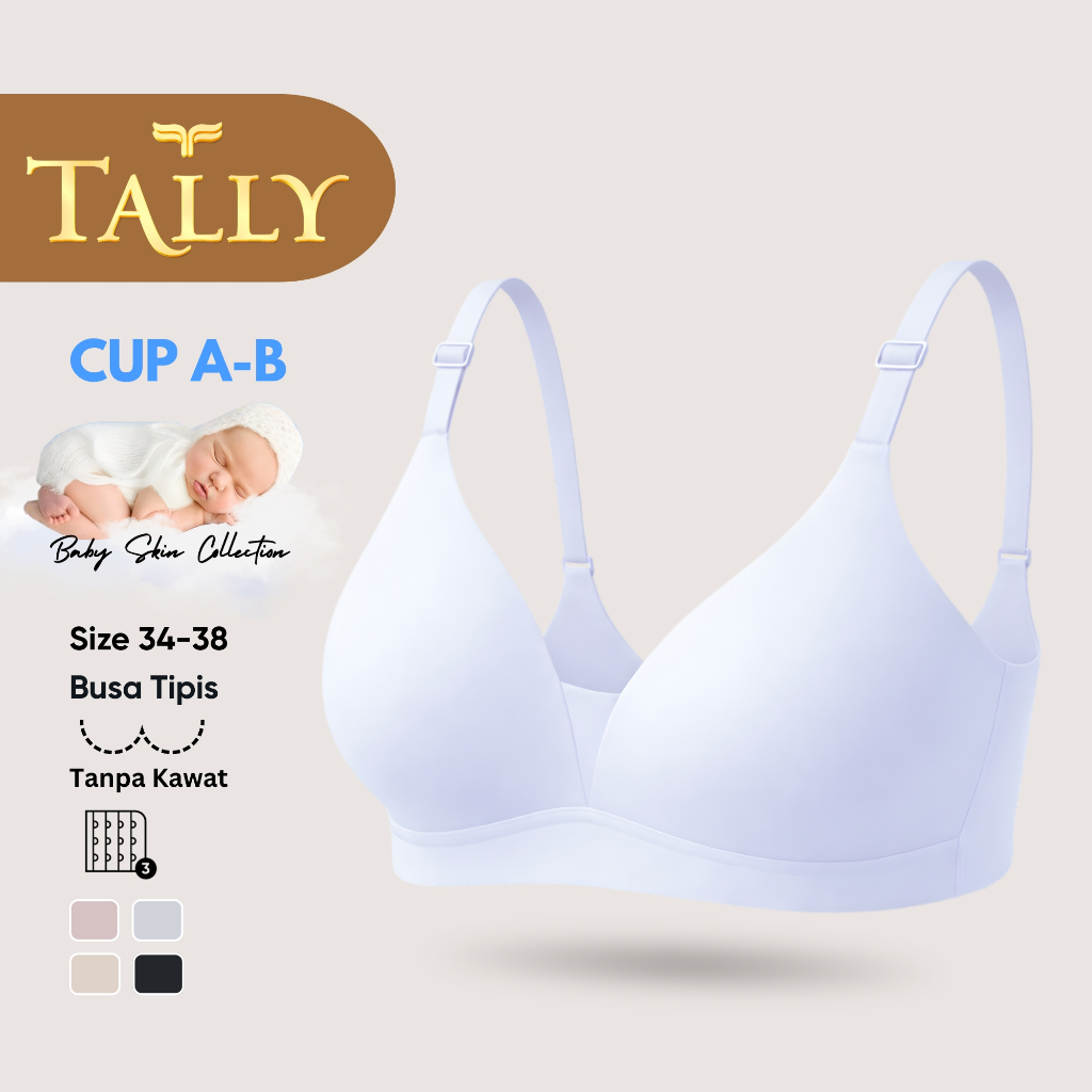 Jual TALLY Bra Tanpa Kawat Busa Tipis Bahan Nilon Seamless Baby Skin ...