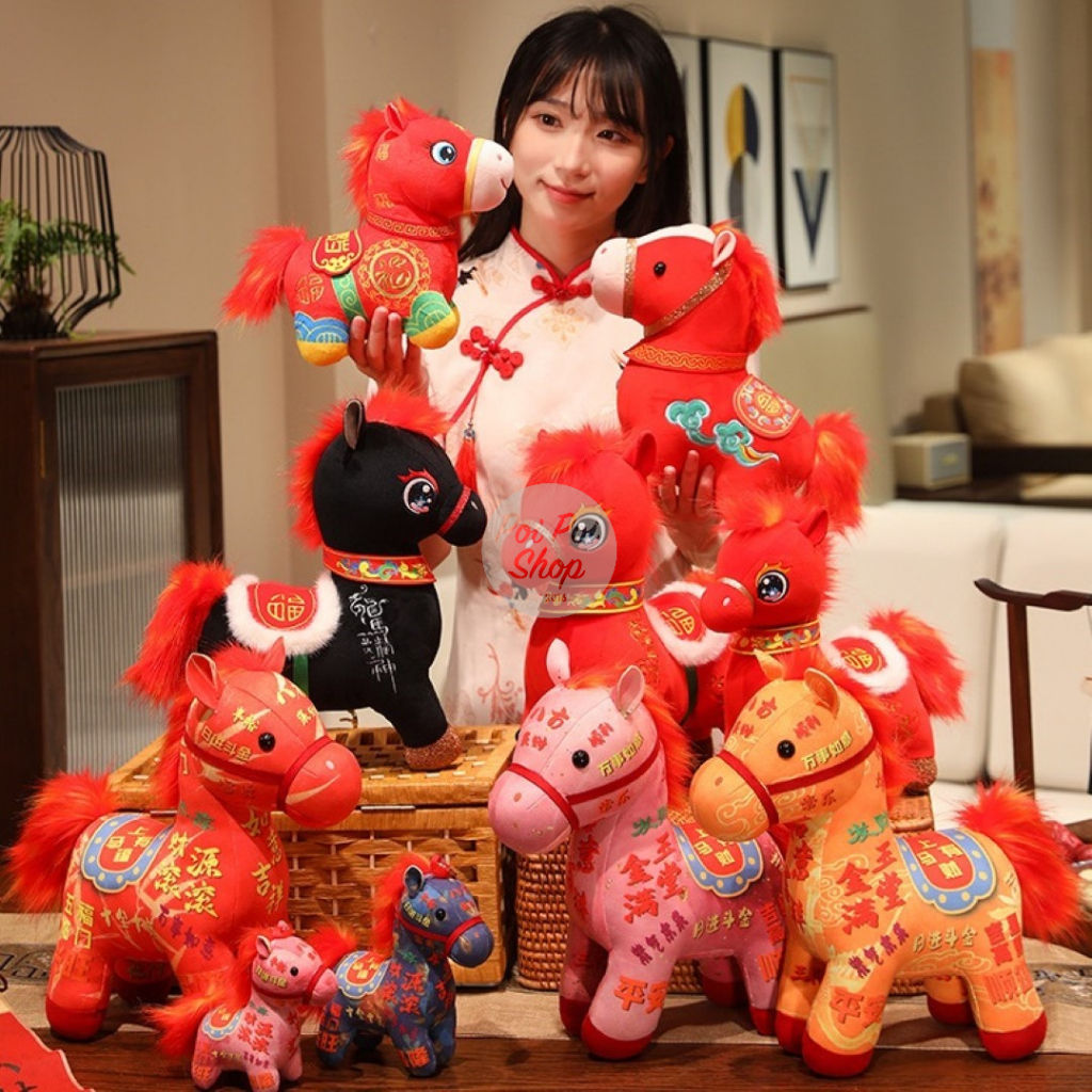 Jual Boneka Imlek Shio Kuda 2026 CNY Dekorasi Souvenir Imlek Hotel Cafe ...