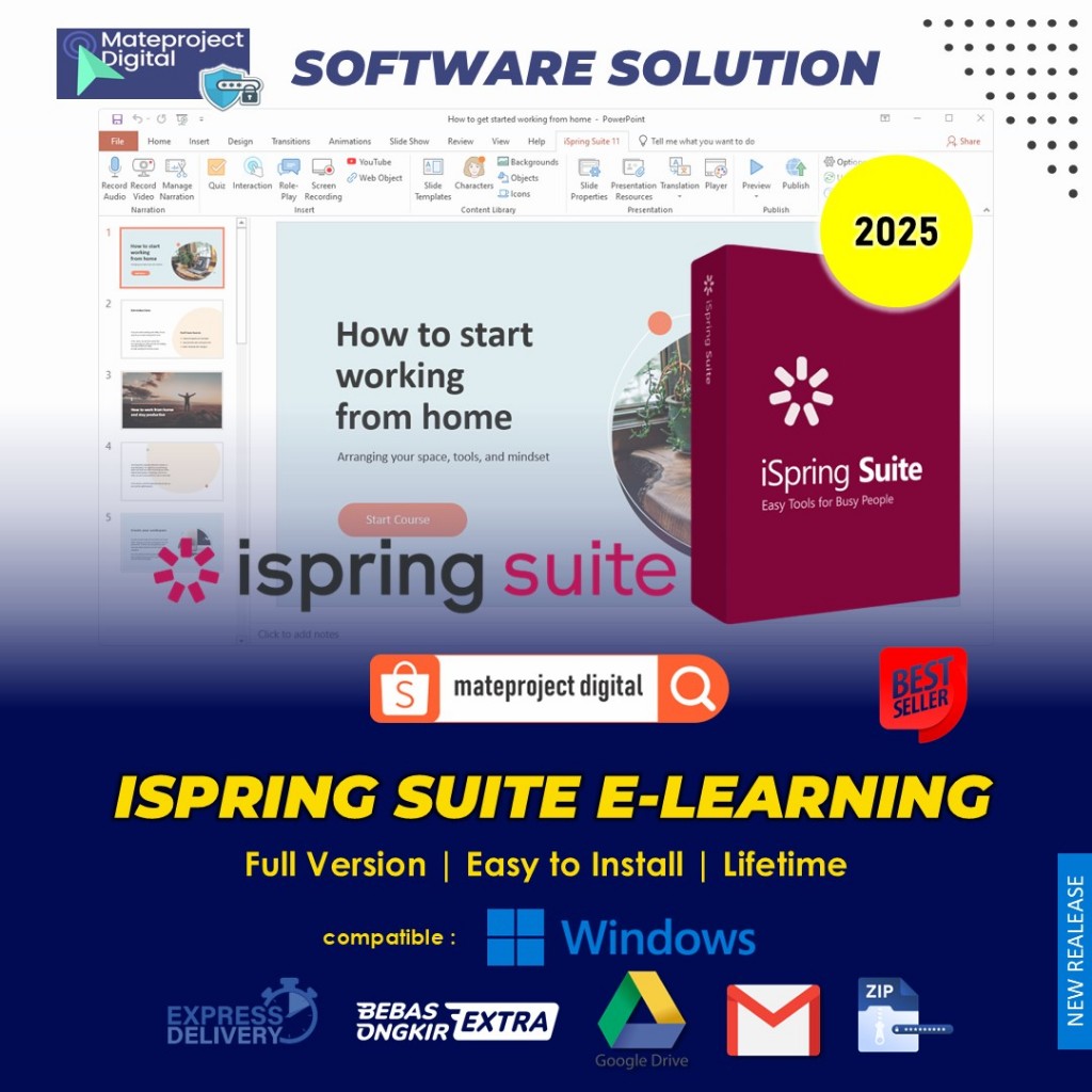 Jual iSpring Suite 2026 v11 Full Software e-Learning Interaktif Ppt ...