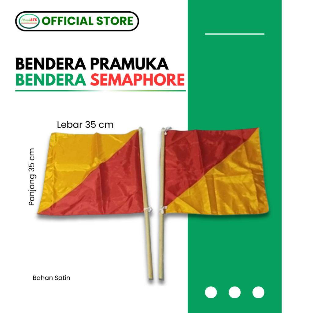 Jual Bendera Semaphore Pramuka - Set Lengkap 2 Bendera & 2 Stik Kayu ...