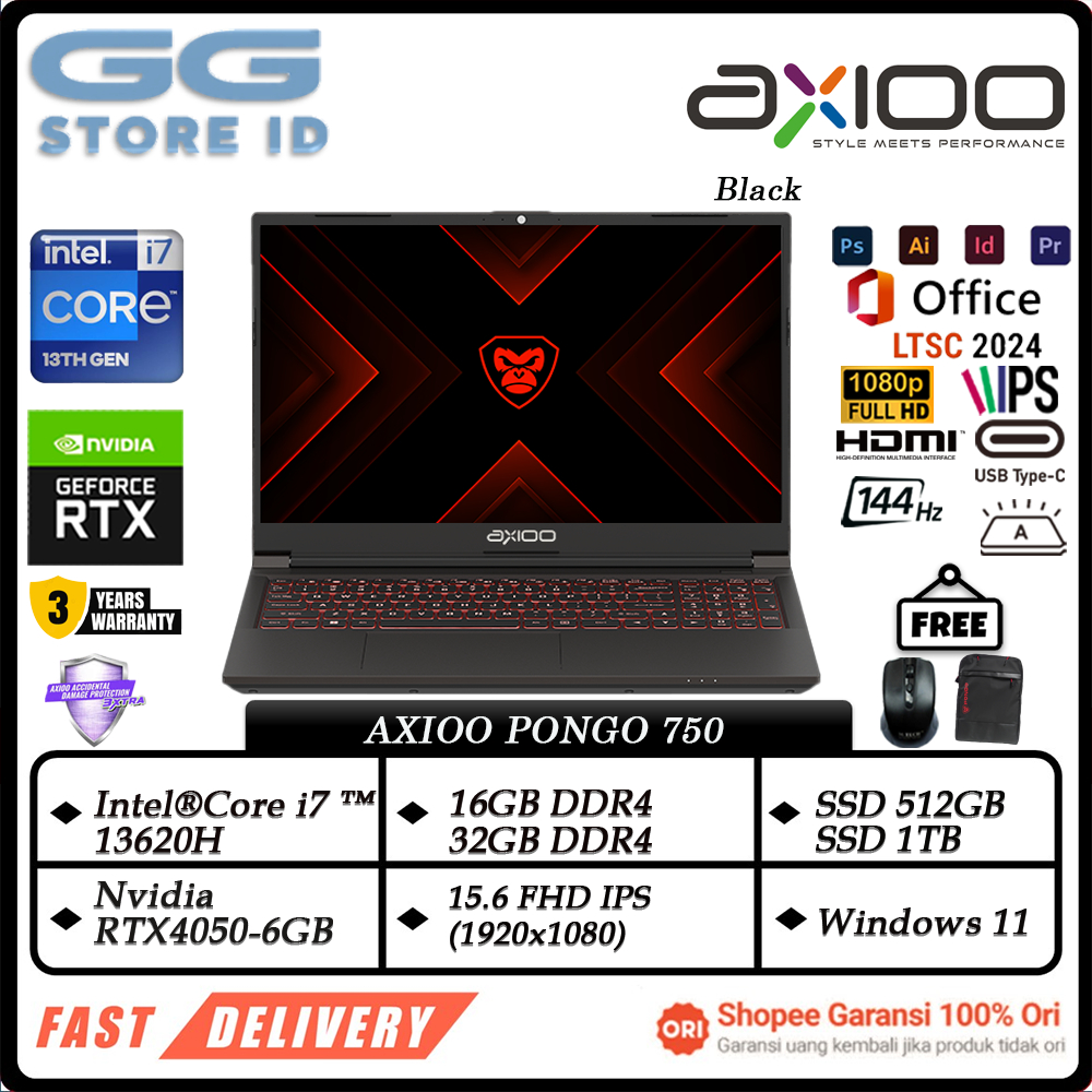 Jual Laptop Gaming Axioo Pongo 750 RTX4050 Intel Core I7 13620H 32GB ...