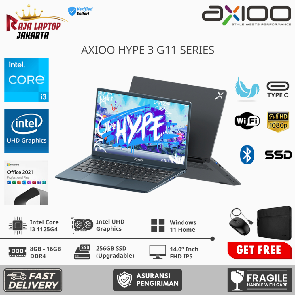 Jual Laptop Murah Axioo Hype 3 G11 Intel Core i3 1125G4 16GB 512GB FHD ...