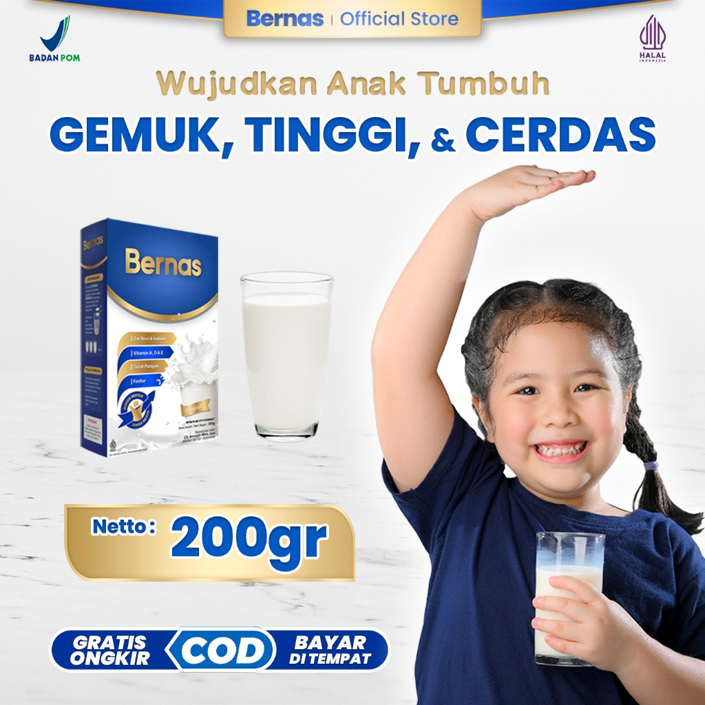 Jual BERNAS - Susu Bubuk dengan Whey Protein & Serat Pangan - Tinggi ...