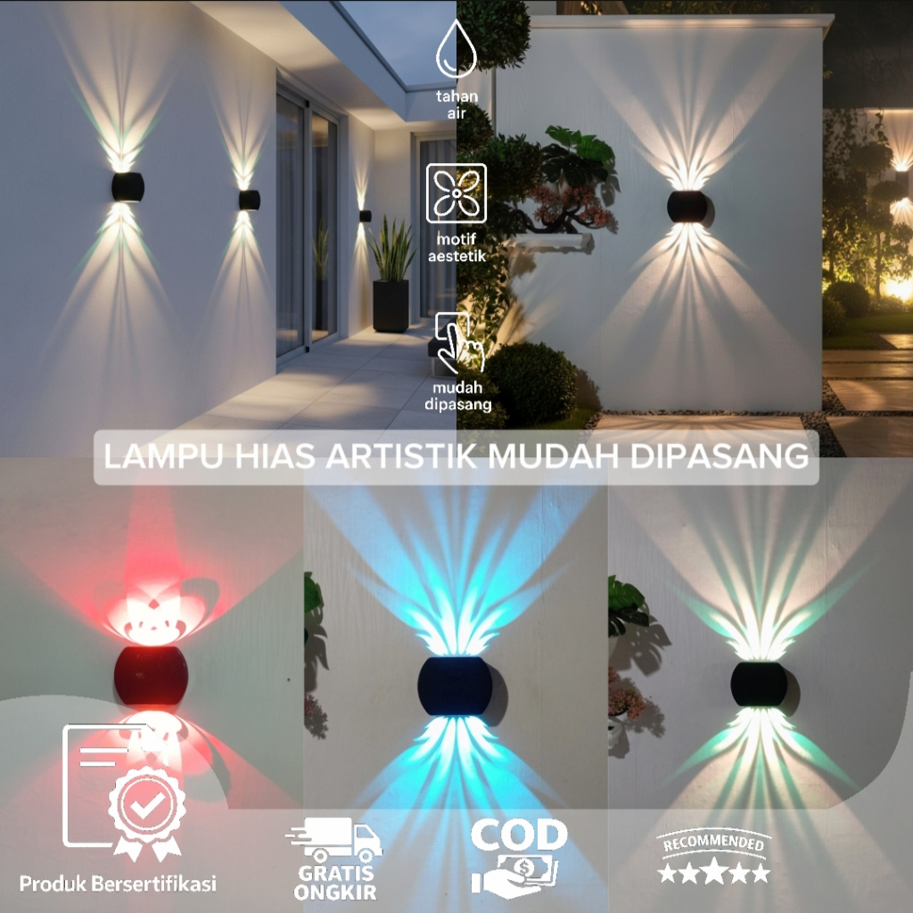 Jual Lampu Dinding LED Outdoor / Indoor Wall Light Minimalis 4X1 Watt 2 ...