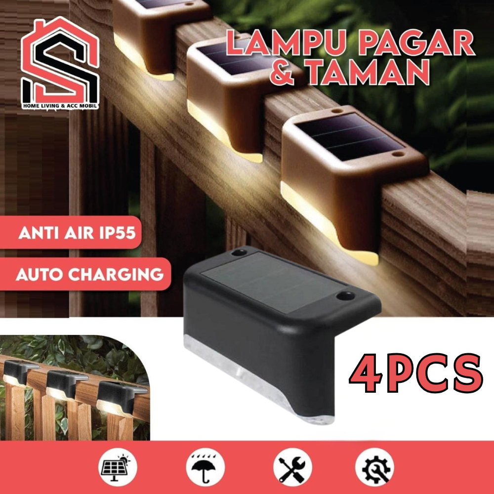 Jual Lampu Pagar 4 Pcs Hias Solar Cell Waterproof IP55 Lamp Taman ...