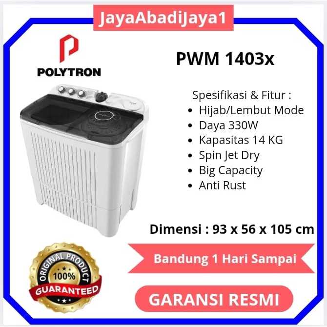 Jual mesin cuci 14kg Polytron 14 kg pwm 1403 x | Shopee Indonesia
