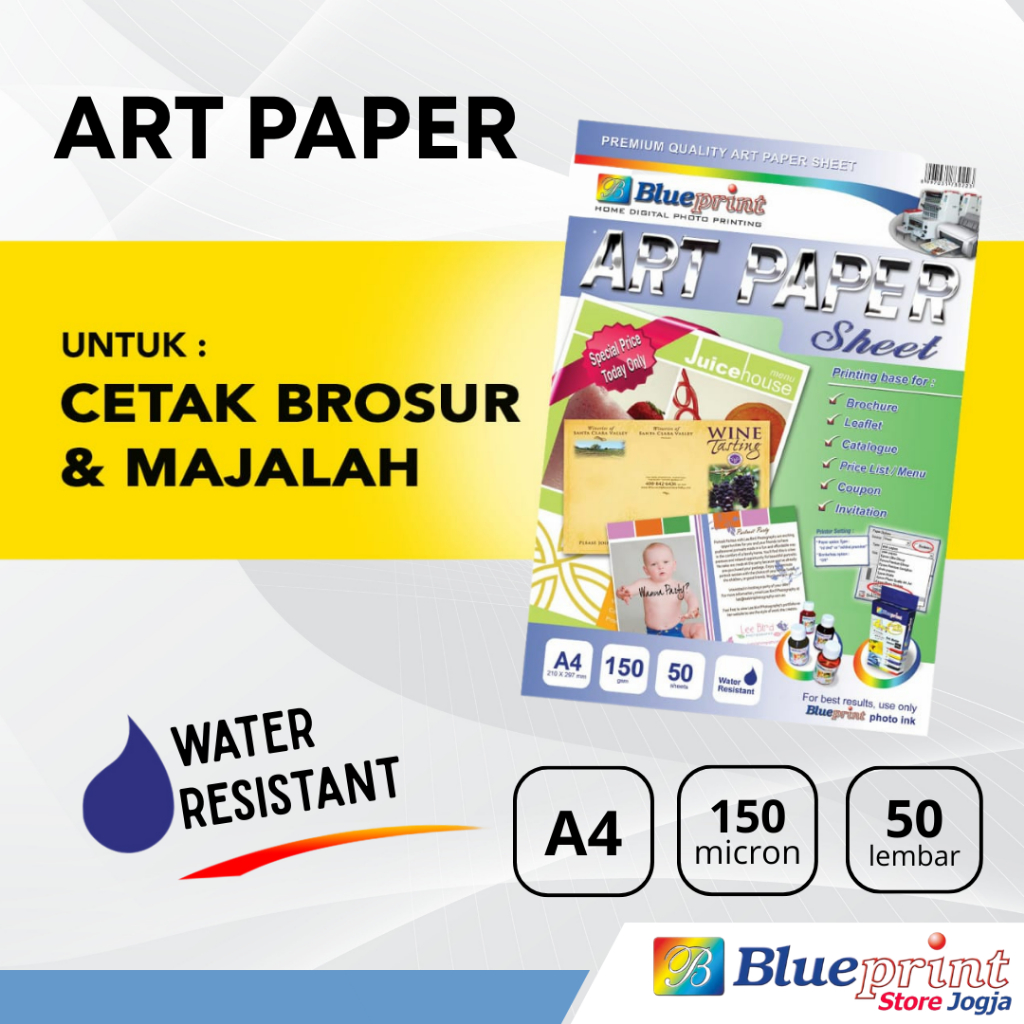 Jual Kertas Art Paper A4 BLUEPRINT 150 Gsm - Isi 50 Lembar | Shopee ...