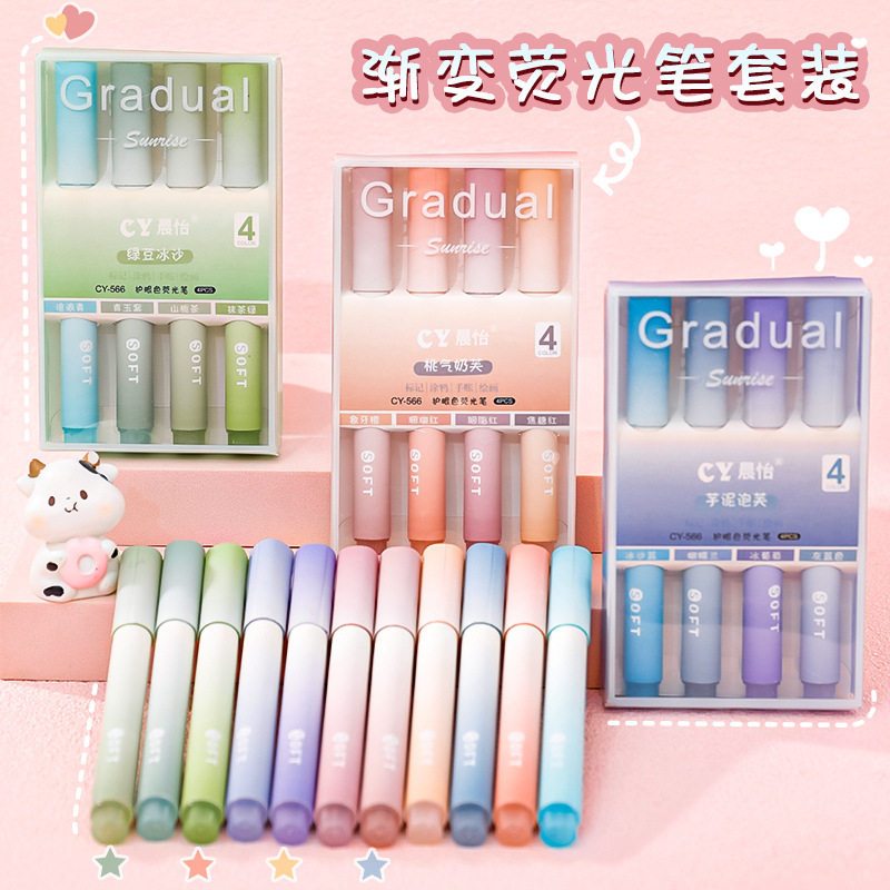 Jual Gradual Fancy Highlight Warna Pastel Highlighter Set 4 Pcs ...
