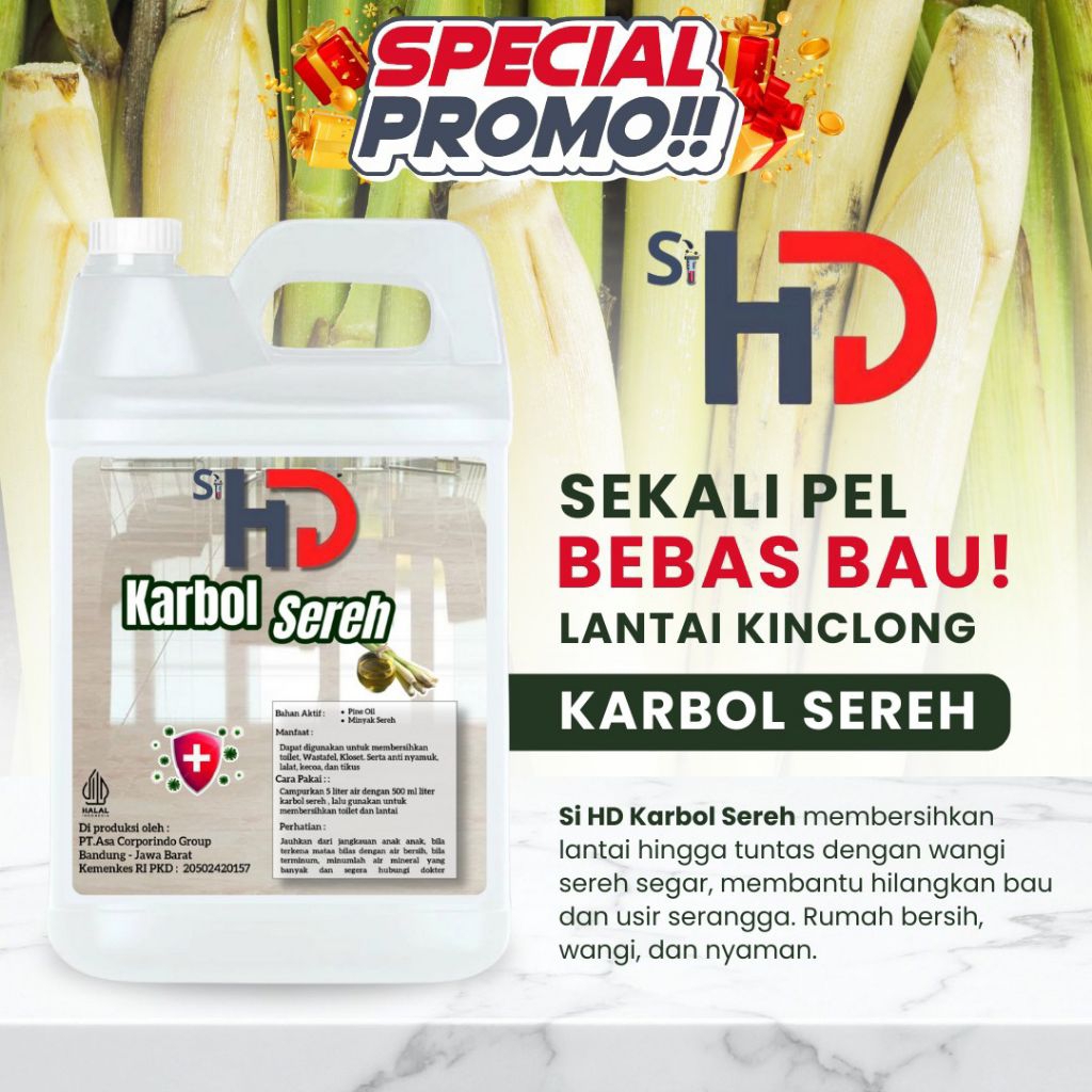 Jual Karbol Sereh 5 Liter - Karbol Aroma Sereh - Karbol Sereh Jerigen 5 ...