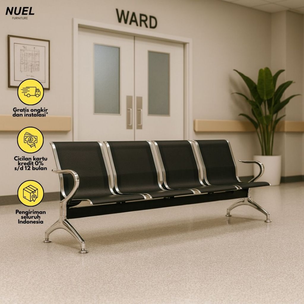 Jual NUEL Kursi Bandara / Kursi Tunggu Besi KBF445H | Shopee Indonesia