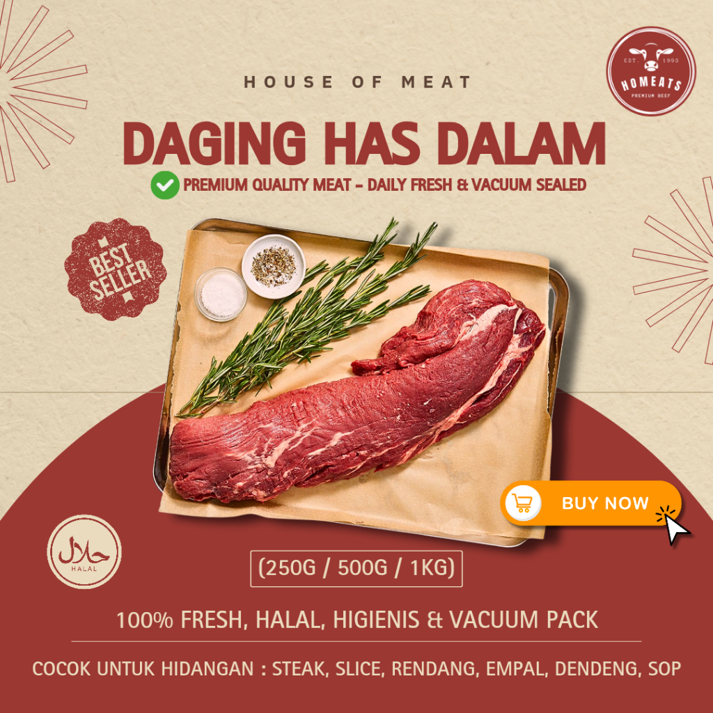 Jual Daging Has Dalam Tenderloin Sapi Lokal Segar Premium | Empuk ...