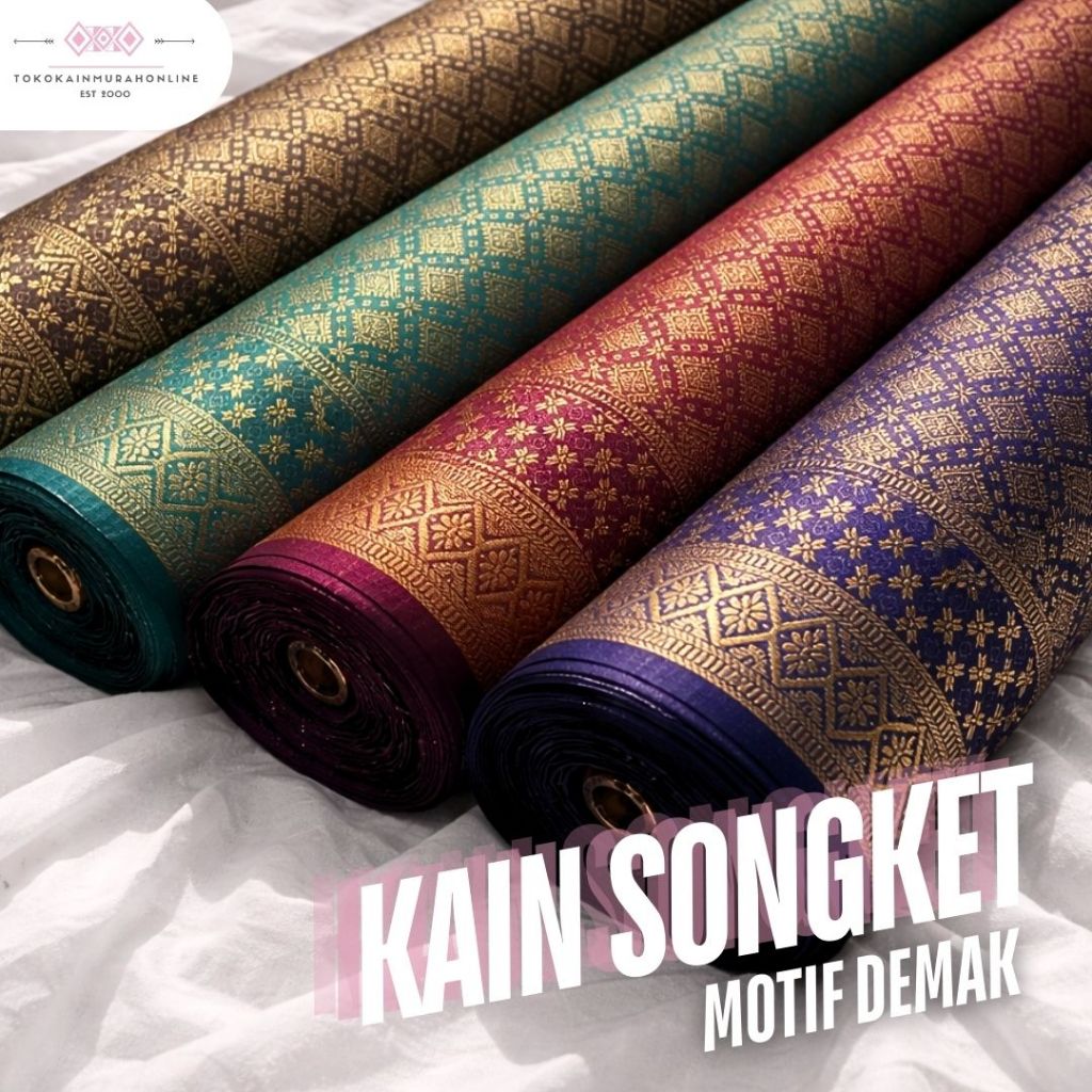 Jual Kain Songket Palembang Motif DEMAK Original 100% Premium Tenun ...
