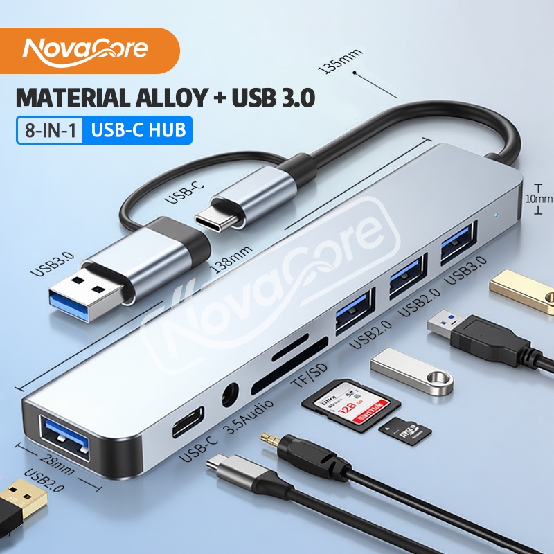 Jual USB HUB Type C 8 in 1 Aluminium Docking Station Laptop Notebook ...
