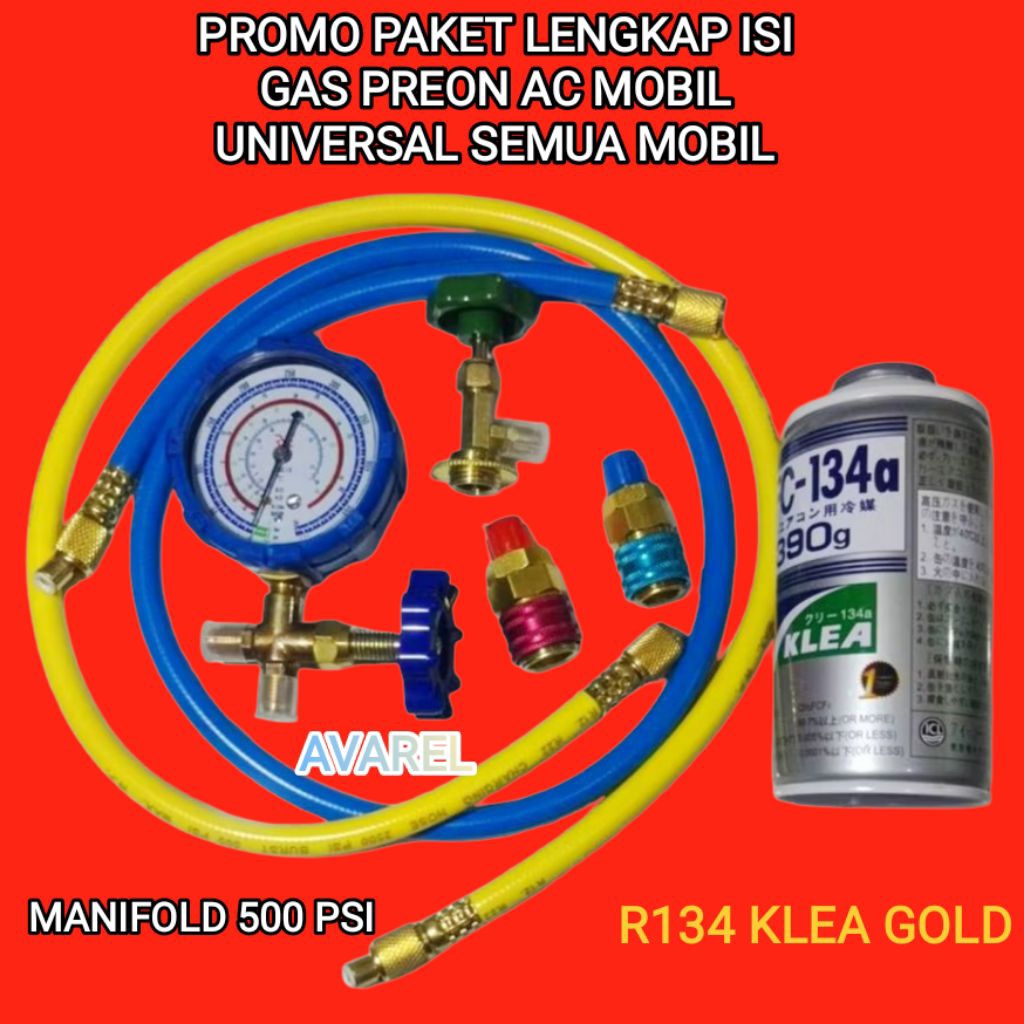 Jual PAKET KOMPLIT ALAT ISI PREON AC MOBIL DAN KULKAS HFC R134a KLEA ...