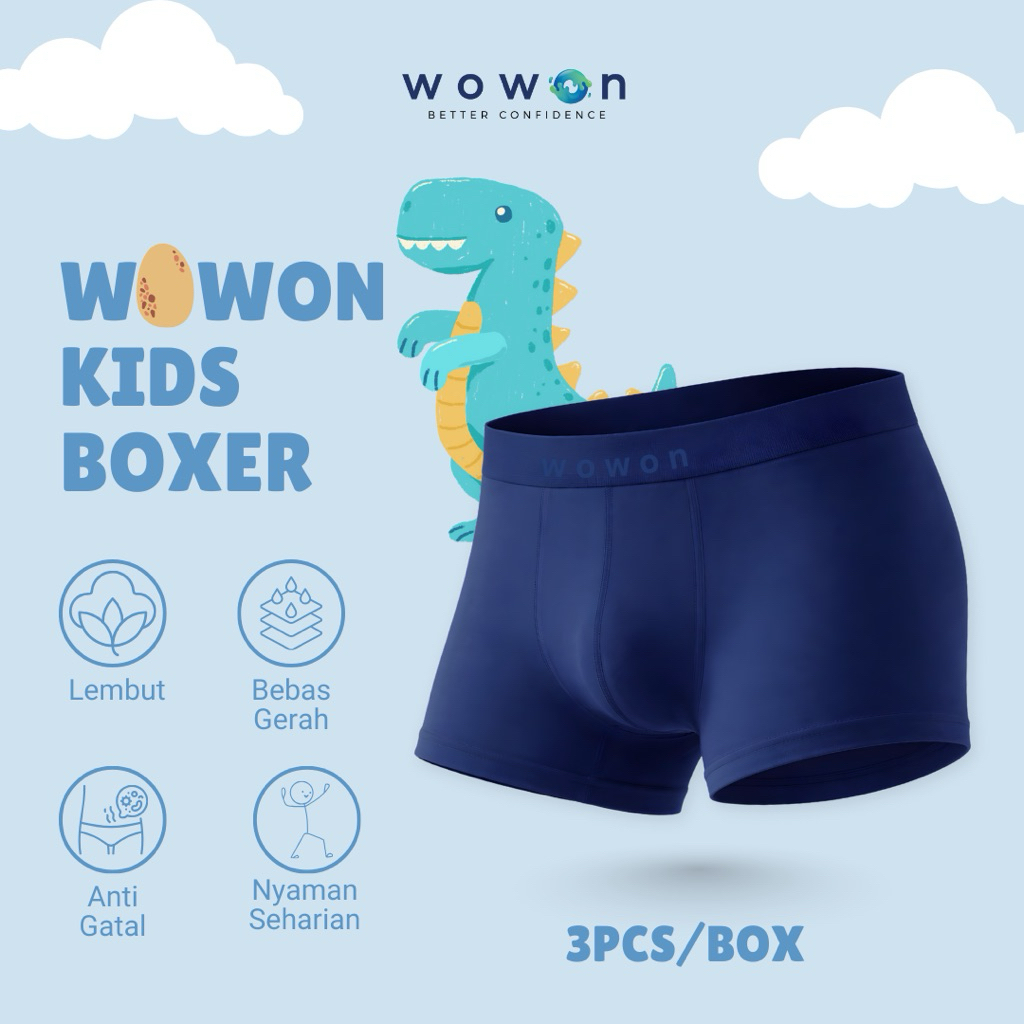 Jual (3 PCS) Wowon Kids Boxer - Boxer Anak Anti Bakteri - Extreme ...